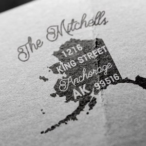 Alaska Return Address State Stamp, Personalized Rubber Stamp - Etsy