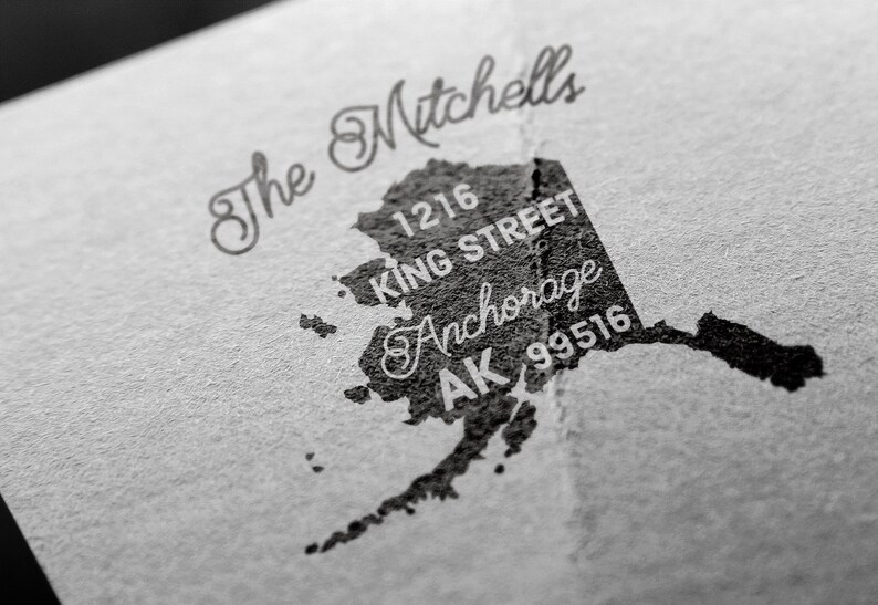 Alaska Return Address State Stamp Personalized Rubber Stamp | Etsy