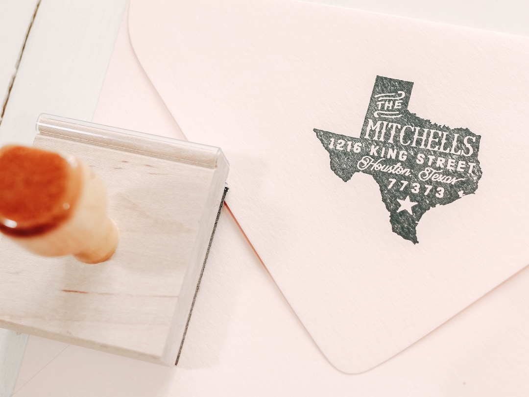 Texas Return Address Stamp, State Stamp, Personalized Gift ...