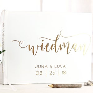 Wedding Guest Book. Gold Guestbook. Gold Foil. Custom Wedding Guestbook ...