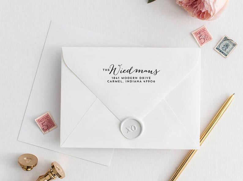 Modern Return Address Stamp Calligraphy Stamp Custom Rubber - Etsy