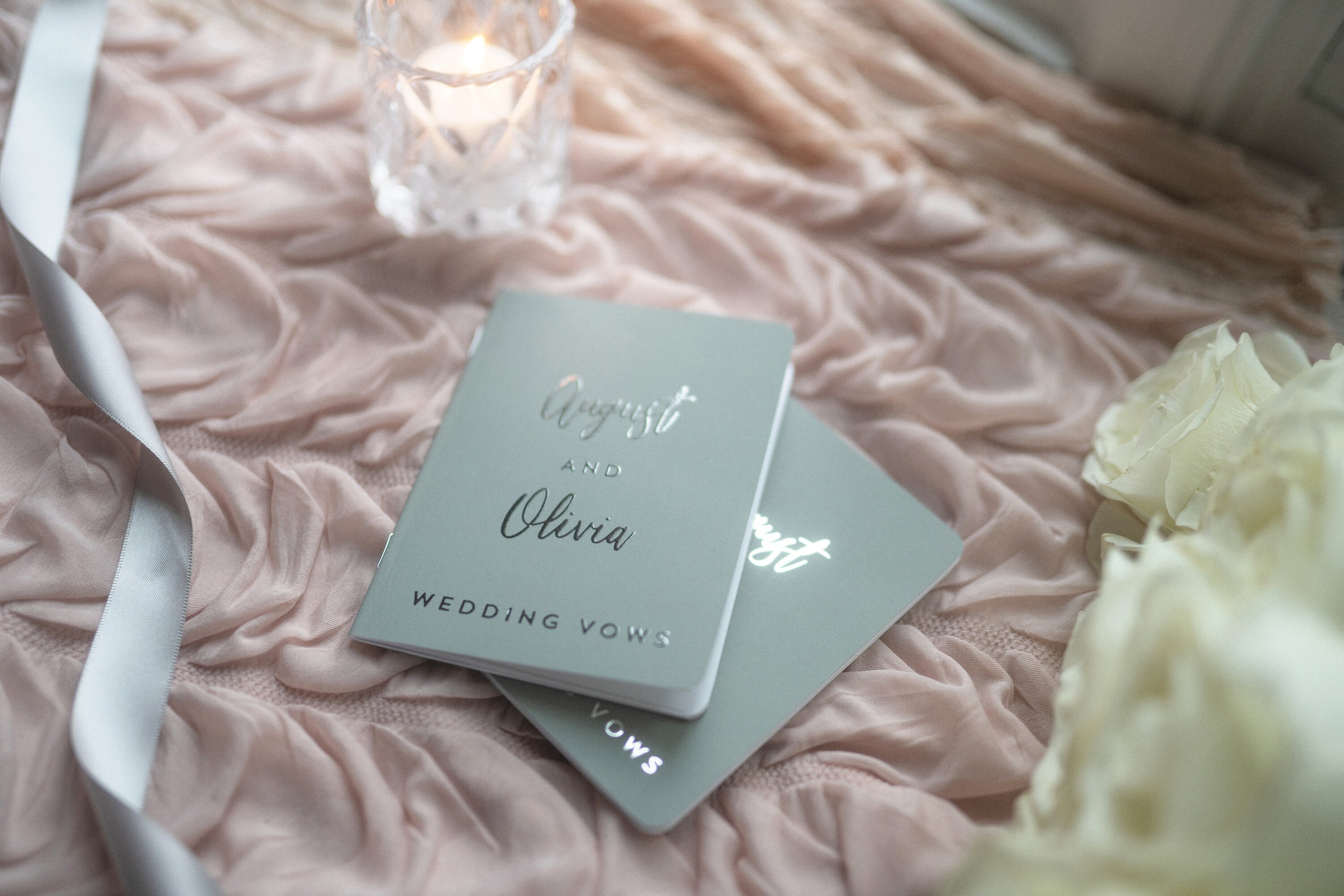 Sage & Silver Wedding Vow Books Set of 2 Foil Vow Books - Etsy
