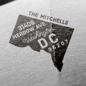 Washington DC Return Address Stamp Personalized Gift Housewarming Gift ...