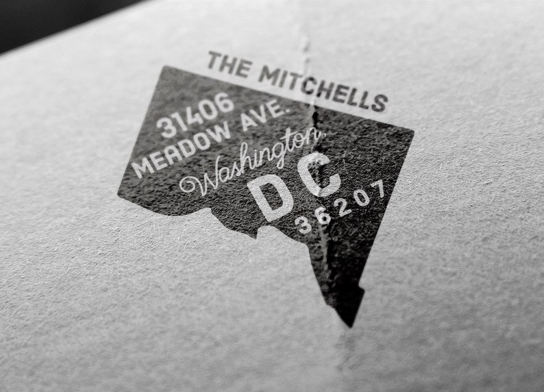 Washington DC Return Address Stamp Personalized Gift | Etsy