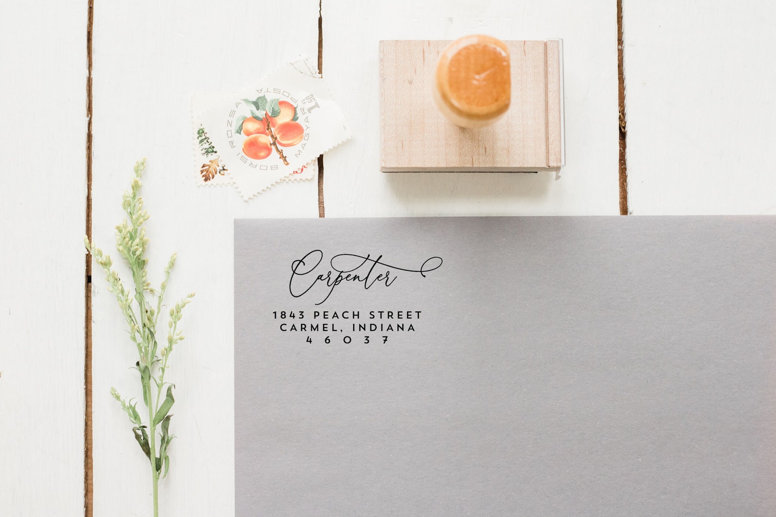 Return Address Stamp Personalized Stamp Custom Wood Handle | Etsy