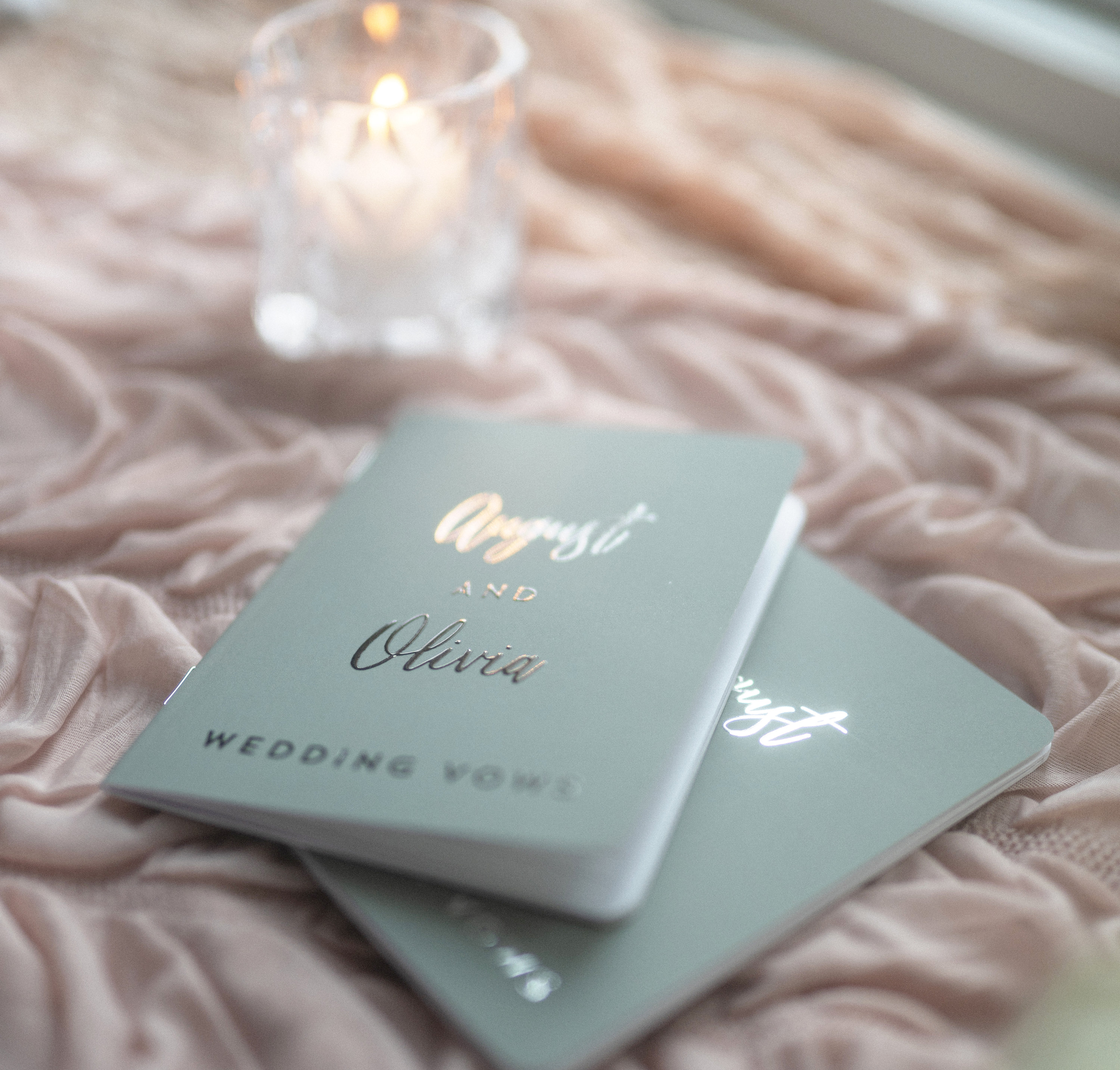 Sage & Silver Wedding Vow Books Set of 2 Foil Vow Books - Etsy