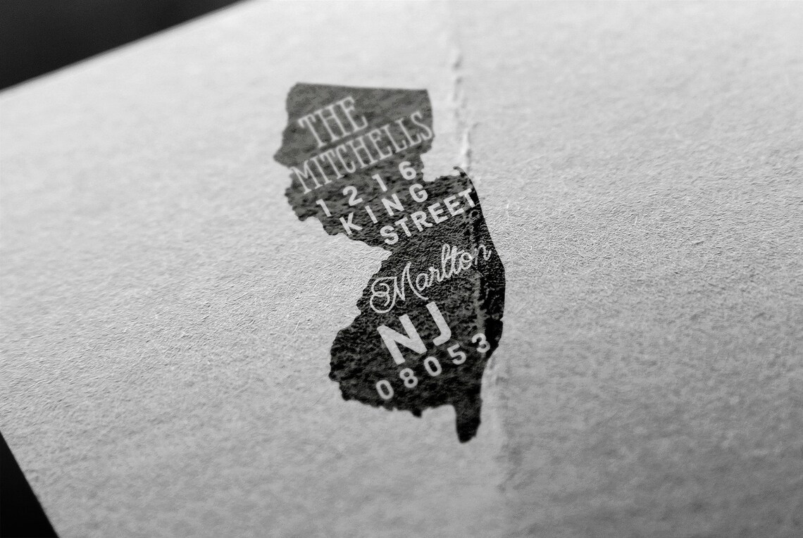 New Jersey Return Address Stamp Personalized Gift Housewarming - Etsy