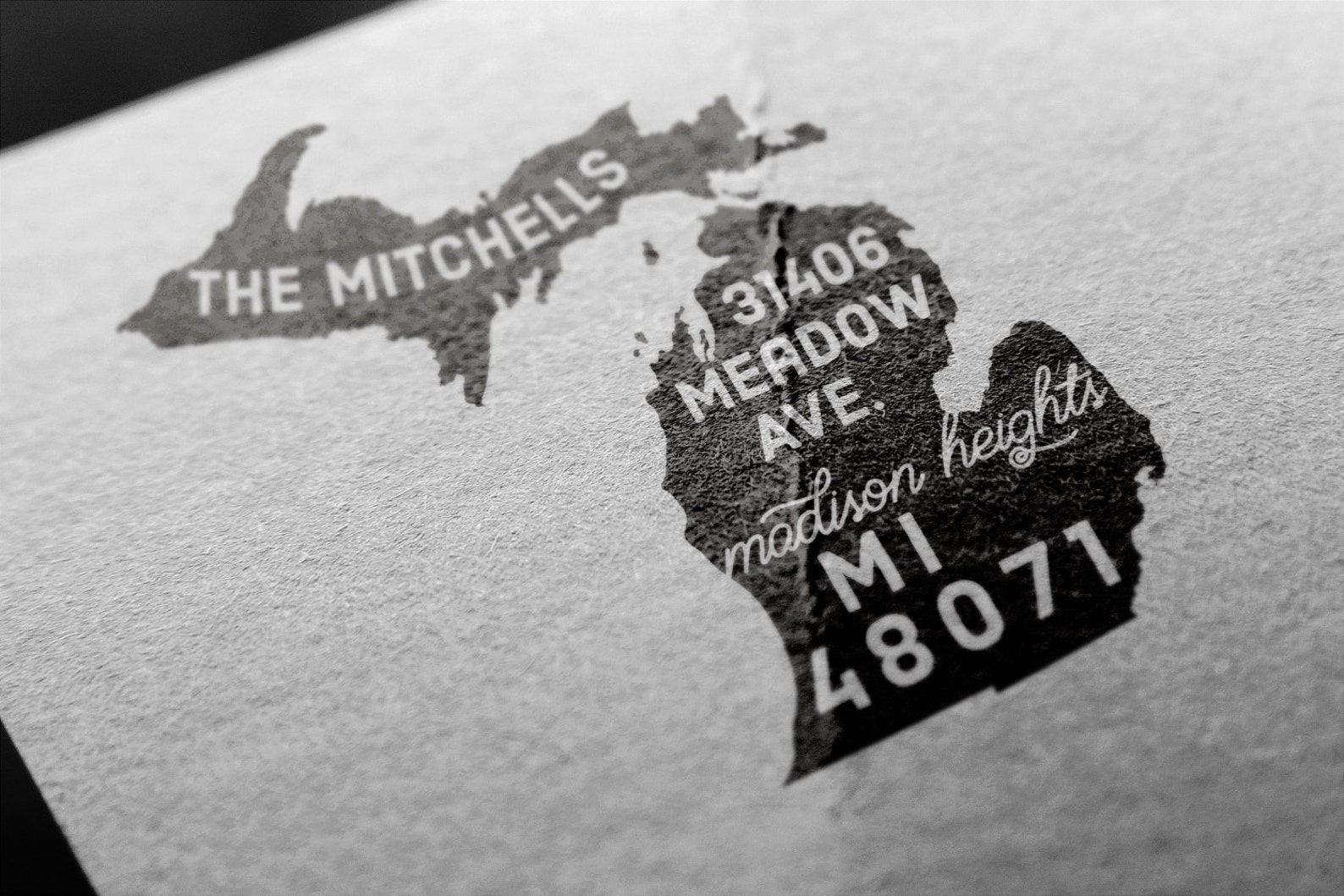 Michigan Return Address Stamp, State Stamp, Personalized Gift ...