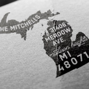 Michigan Return Address Stamp, State Stamp, Personalized Gift ...