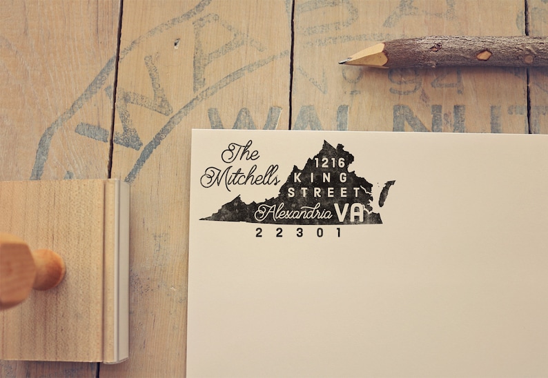 Virginia Return Address Stamp State Stamp Personalized Gift - Etsy