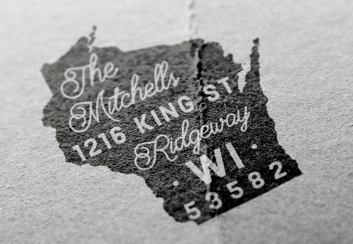 Wisconsin Return Address State Stamp Personalized Rubber | Etsy