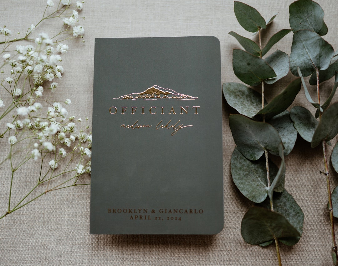 Mountain Wedding Officiant Book, Personalized Ceremony Book, Ceremony ...