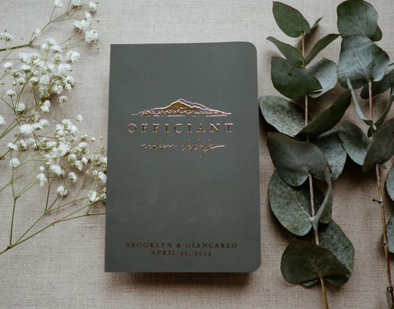 Mountain Wedding Officiant Book, Personalized Ceremony Book, Ceremony ...