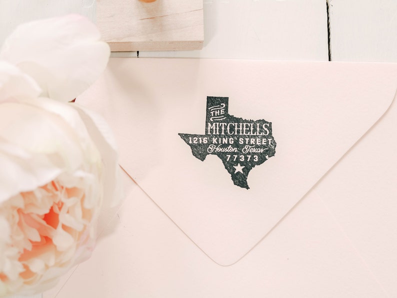 Texas Return Address Stamp State Stamp Personalized Gift - Etsy