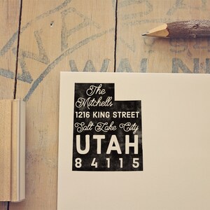 Utah Return Address State Stamp, Personalized Rubber Stamp - Etsy