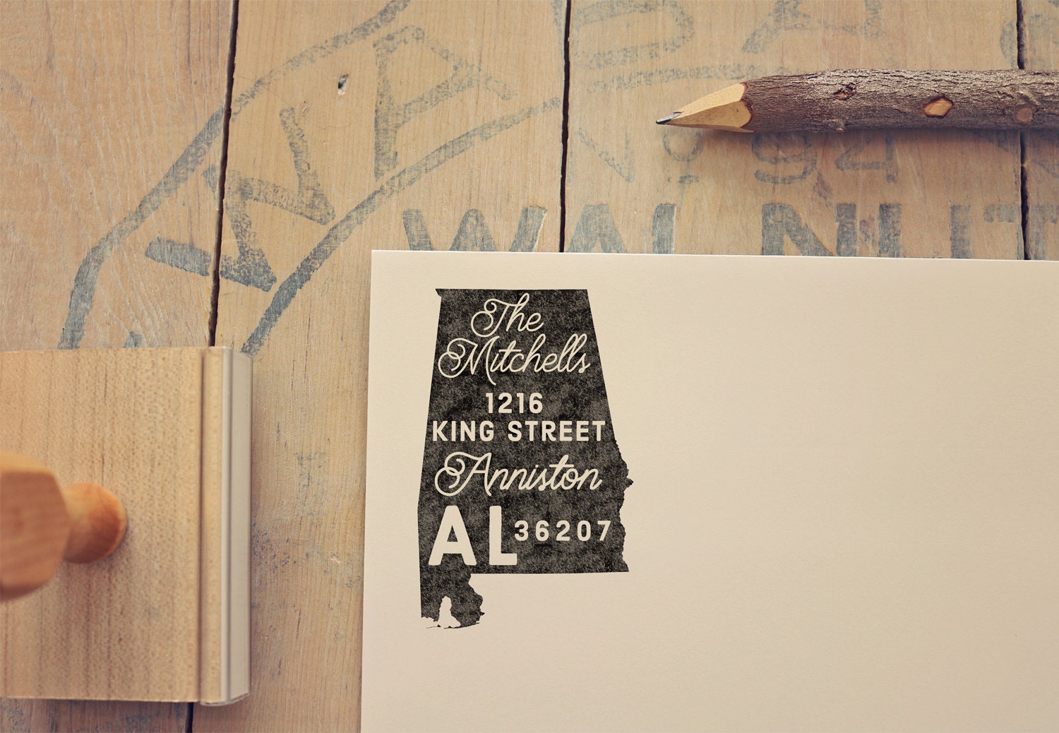 Alabama Return Address Stamp Alabama Stamp State Stamp | Etsy