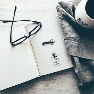 Cat Reading Library Stamp, Custom Self Inking Ex Libris Stamp, Book ...