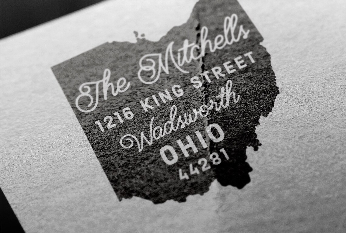 Ohio Return Address Stamp State Stamp Personalized Gift - Etsy
