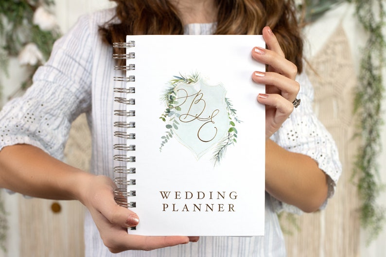 Crest Wedding Planner With Greenery Personalized With Names Etsy crest-wedding-planner-with-greenery-personalized-with-names-etsy