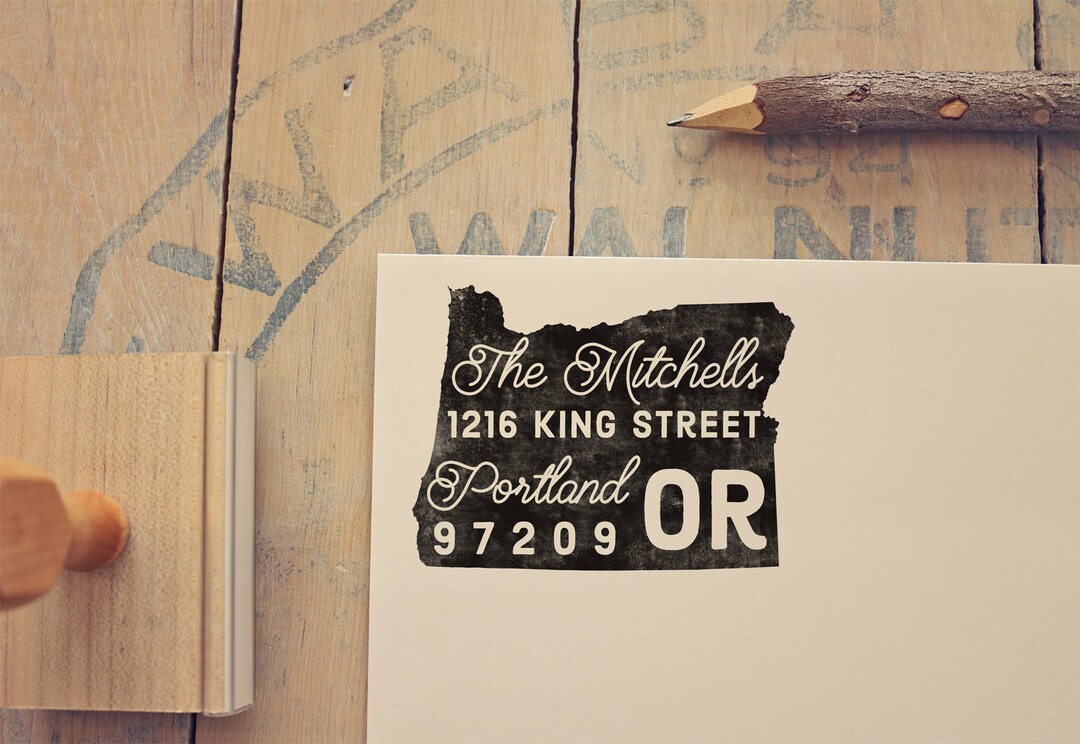 Oregon Return Address Stamp, State Stamp, Personalized Gift ...