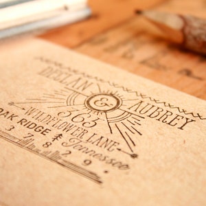 Rustic Address Stamp, Return Address Stamp, Custom Rubber Stamp ...