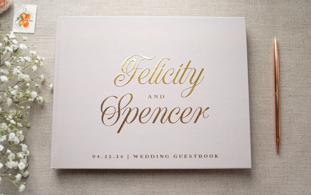 Foil Wedding Guest Book, Neutral Guestbook, Wedding Sign In, Photo ...