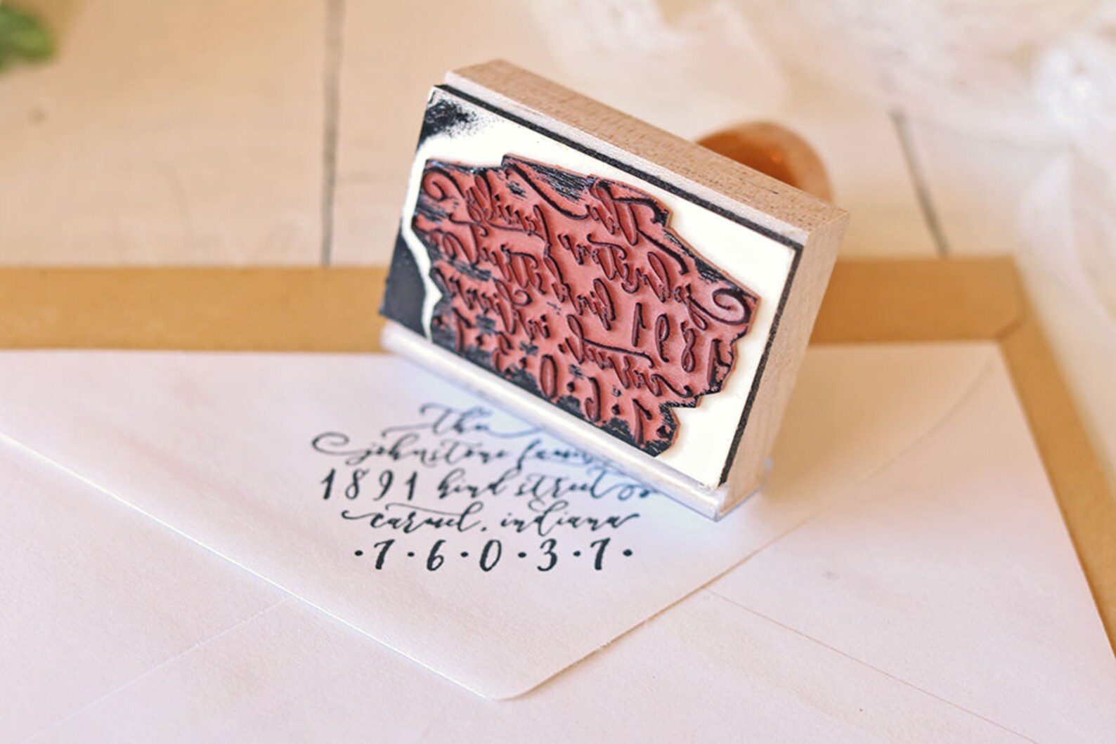 Calligraphy Return Address Stamp Calligraphy Stamp - Etsy