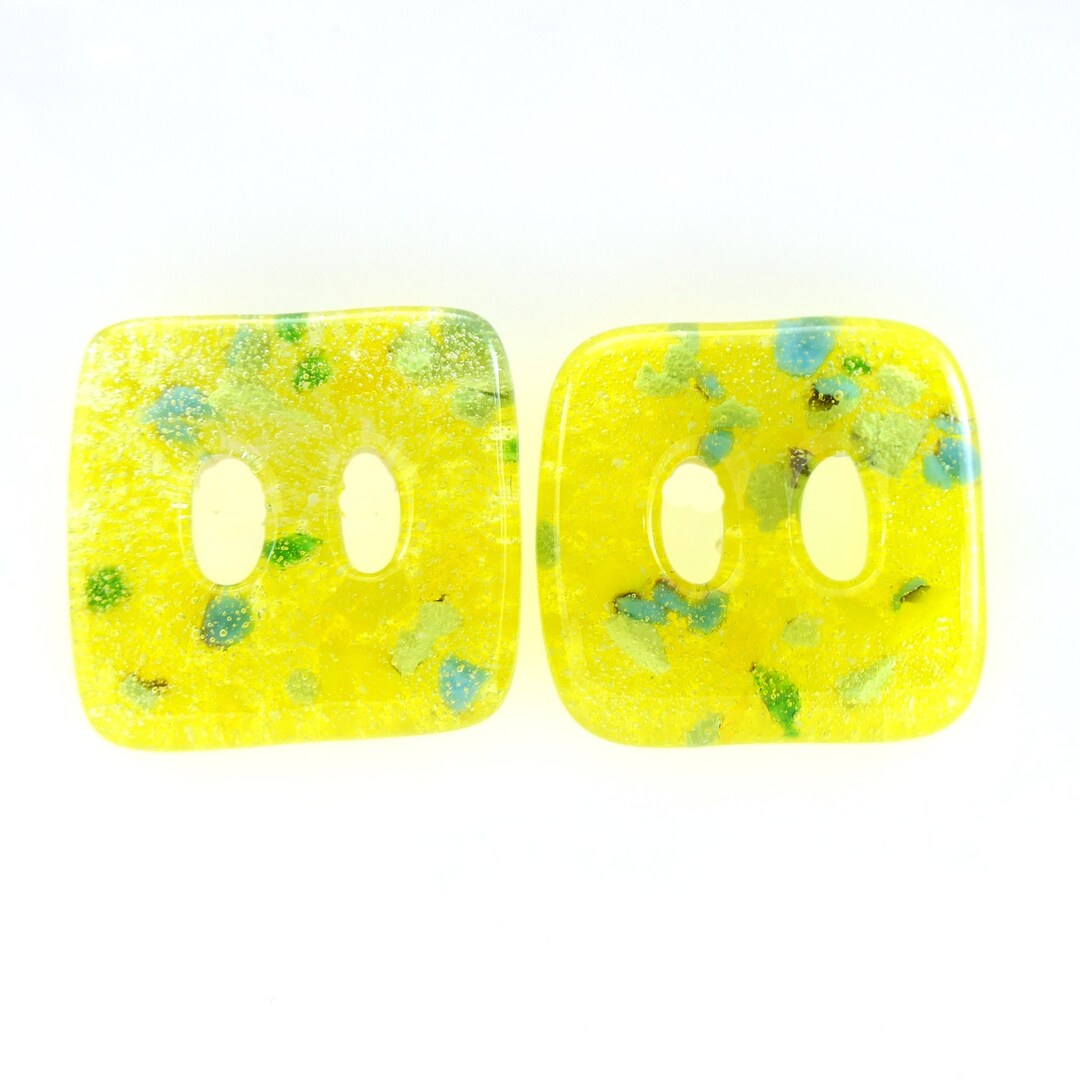 Fused Glass Buttons, Set of 2, Sunny Day, .8, Options - Etsy
