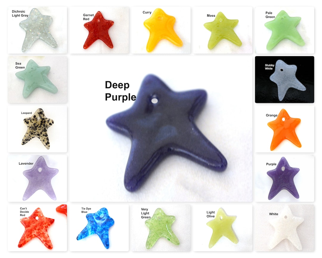 Fused Glass Star Pendant Multiple Color Options - Etsy