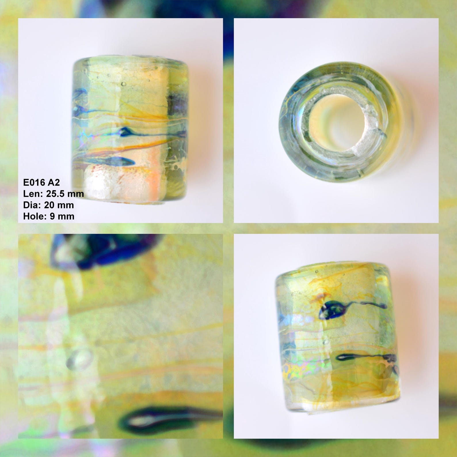 Glass Lampwork Bead, Extra Large Hole, Dreadlock Bead, Multiple Options ...