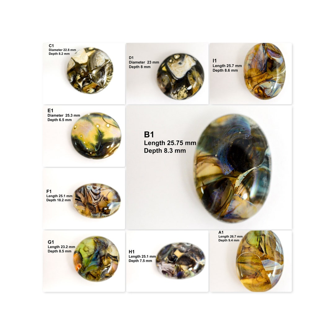 Lampwork Glass Cabochon, Color, Size and Shape Options, Silvered Ivory ...