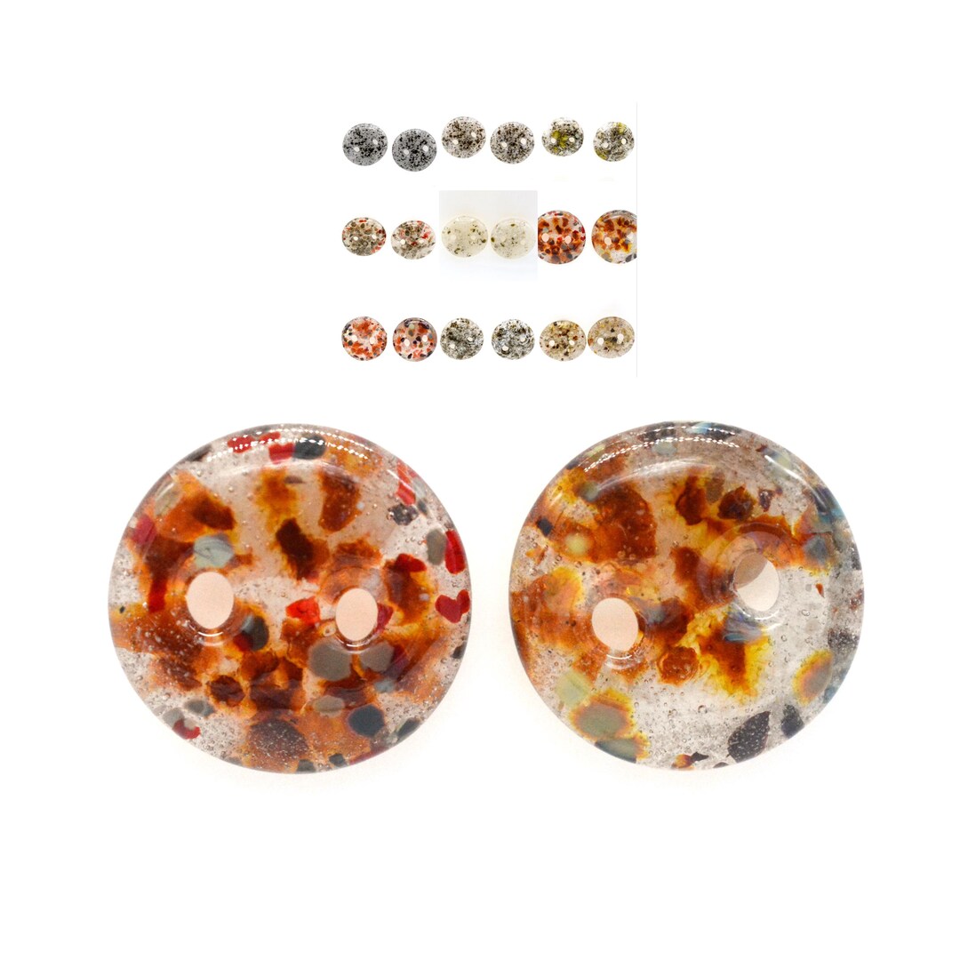 Fused Glass Buttons, Set of 2, Earthy Colors, Multiple Options - Etsy