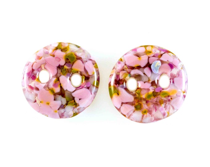 Fused Glass Buttons, Pair, Victorian Pink Floral, 1 - Etsy