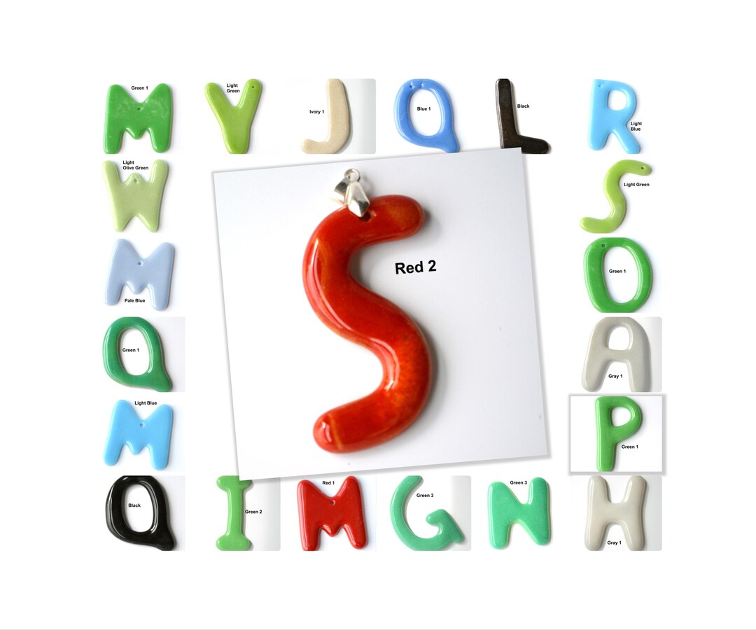 Fused Glass Letter Pendant - Made to Order With Letter of Your Choice ...