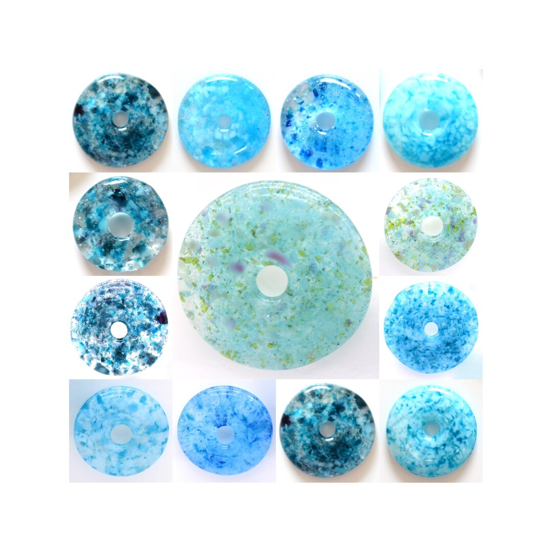 Fused Glass Disc, Sky Blue Clouds, Multiple Options - Etsy