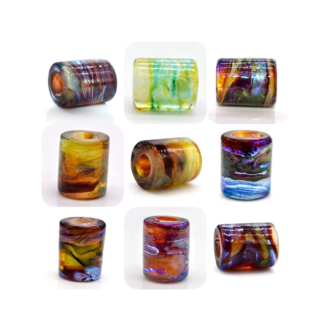 Glass Lampwork Bead, Extra Large Hole, Dreadlock Bead, Multiple Options ...