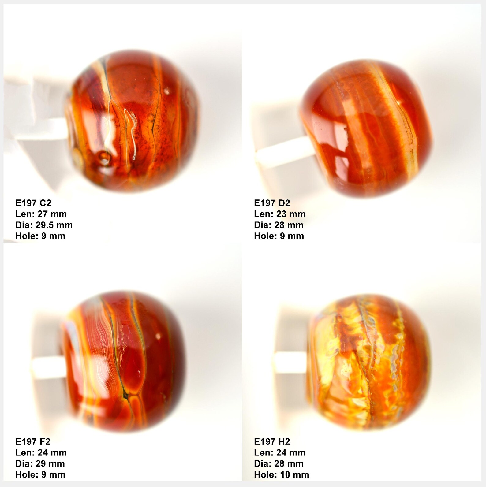 Glass Lampwork Bead, Extra Large Silver Glass, Multiple Options - Etsy