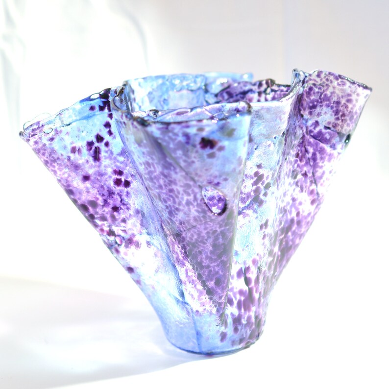 Fused Glass Vase, Blue and Purple, One-of-a-kind - Etsy