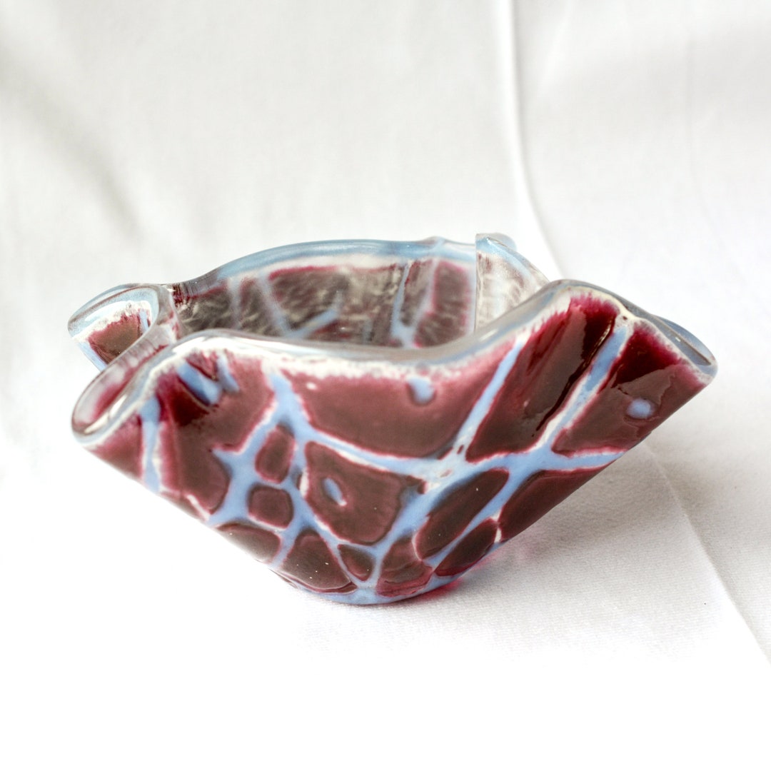 Handmade Draped Glass Vase, Purple and Blue - Etsy