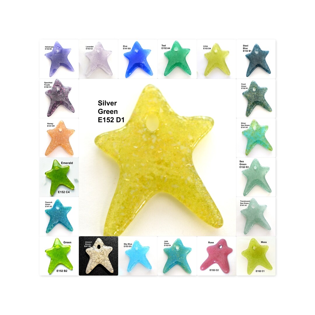 Fused Glass Pendant, Star, Multiple Color Options - Etsy