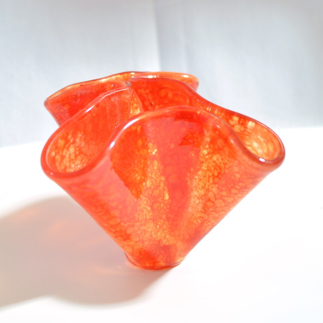 Fused Glass Bud Vase, Red Orange Lace,home Decor, Gift Idea - Etsy