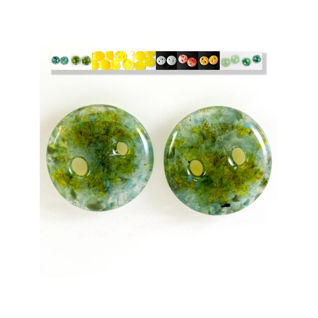 Fused Glass Button Pairs, 1", Multiple Color Options, Handmade - Etsy