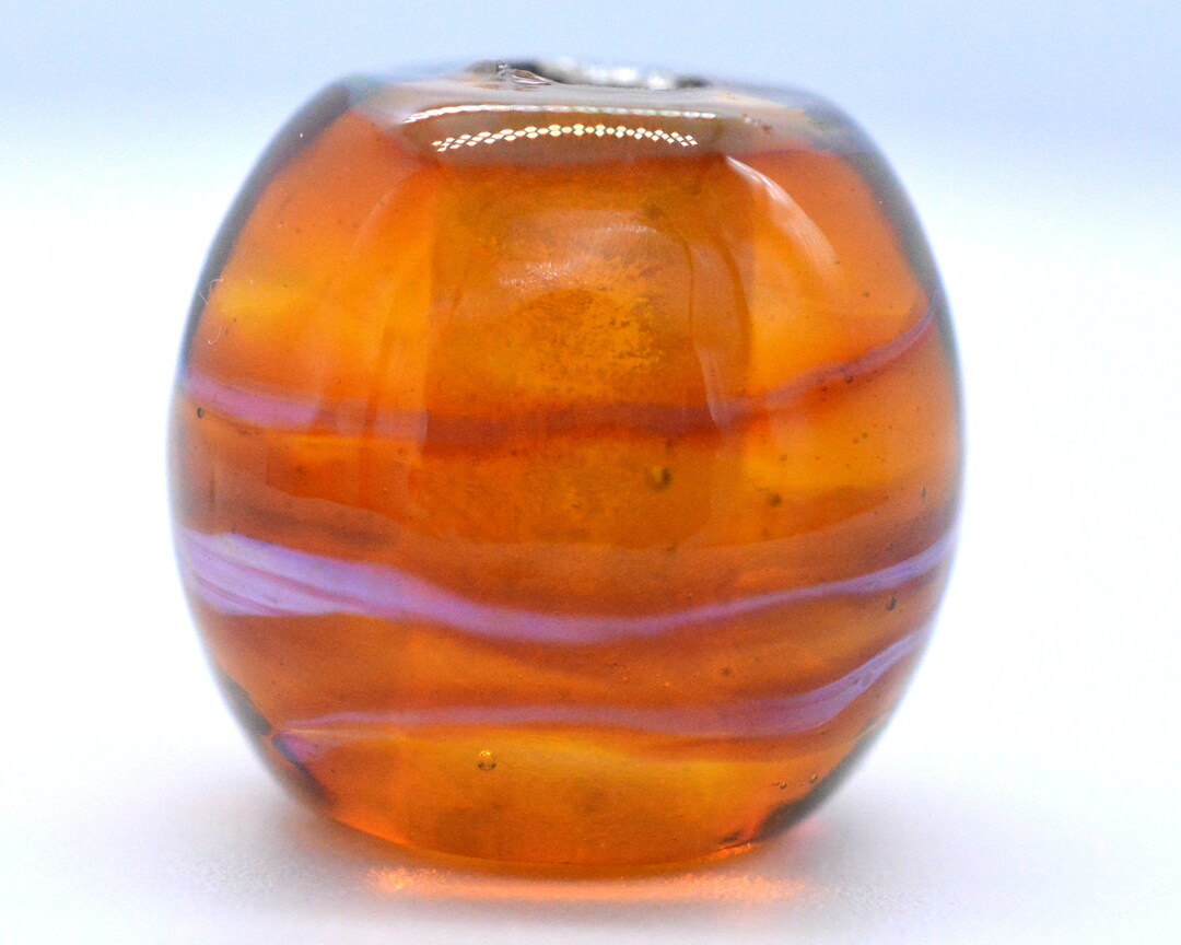 Handmade Glass Lampwork Bead, Iridescent Topaz - Etsy