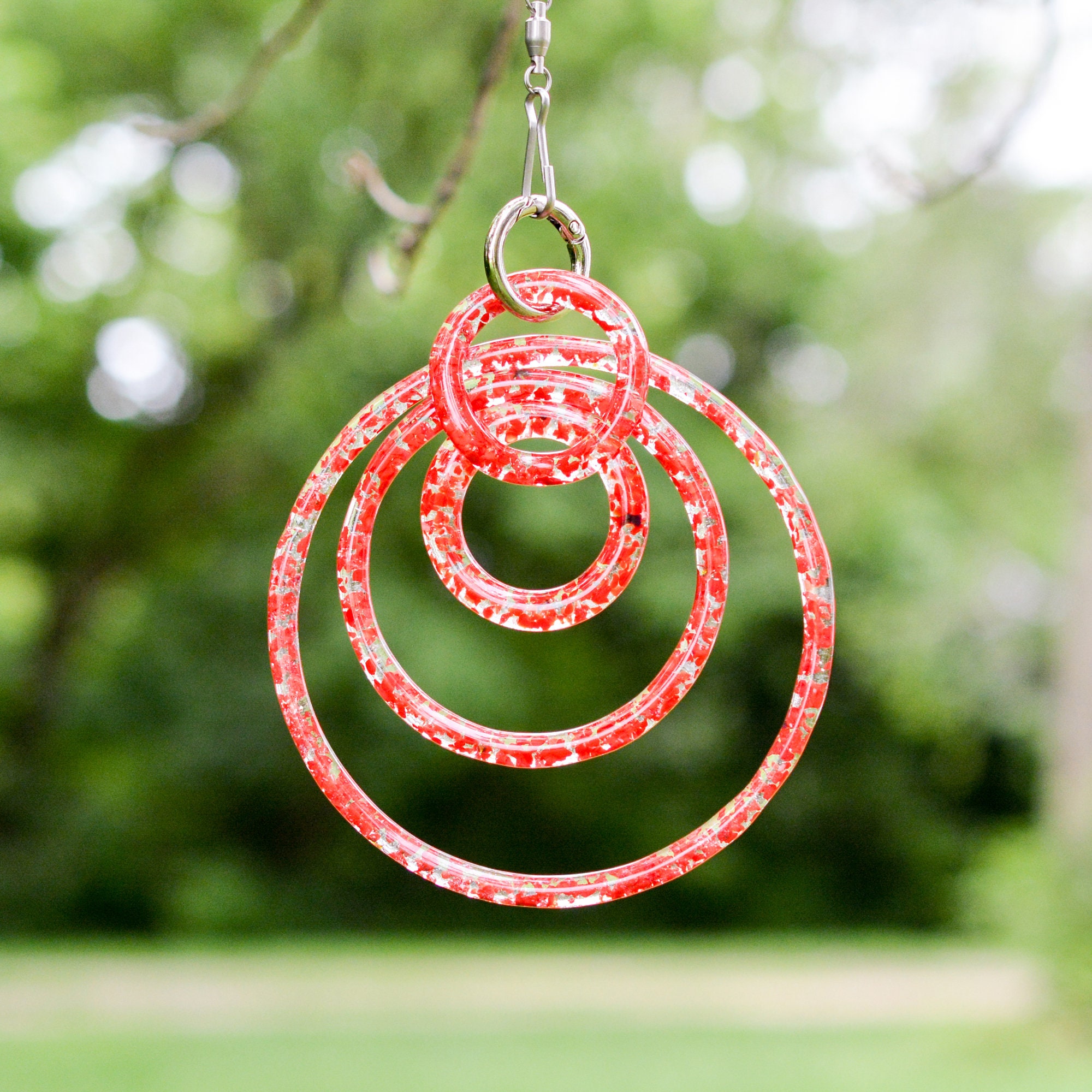 Suncatcher Wind Spinner Decorative Glass Hoops Handmade | Etsy