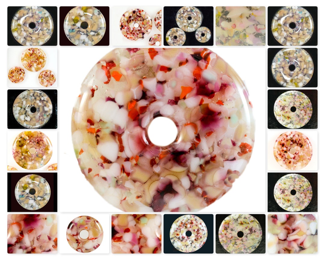 Fused Glass Disc, Beige and Pink Color Options - Etsy