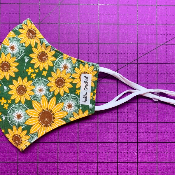 Sunflower Face Mask - Etsy