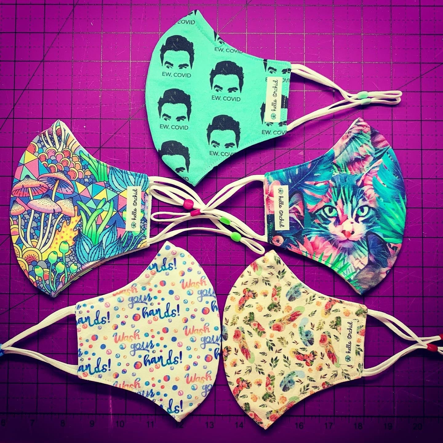 Face Mask Watercolor Origami Cranes | Etsy