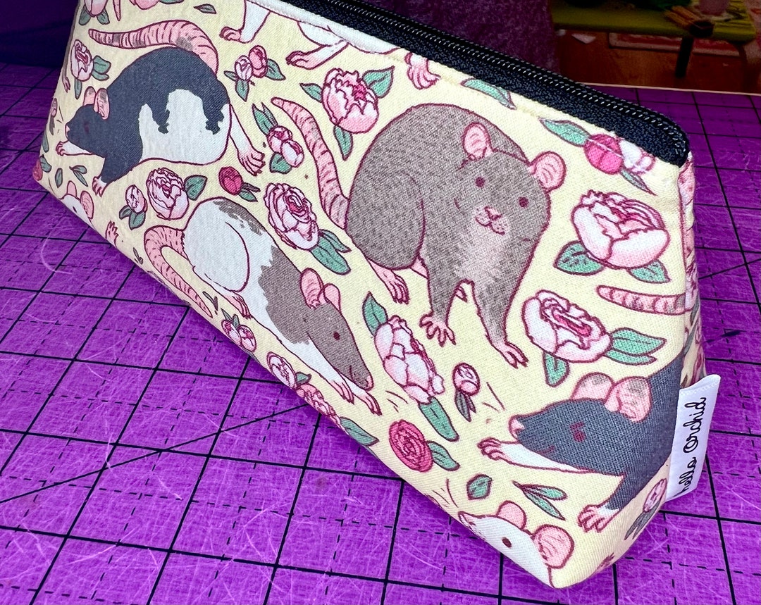Rats and Roses Pen Pencil Brush Etc Pouch - Etsy