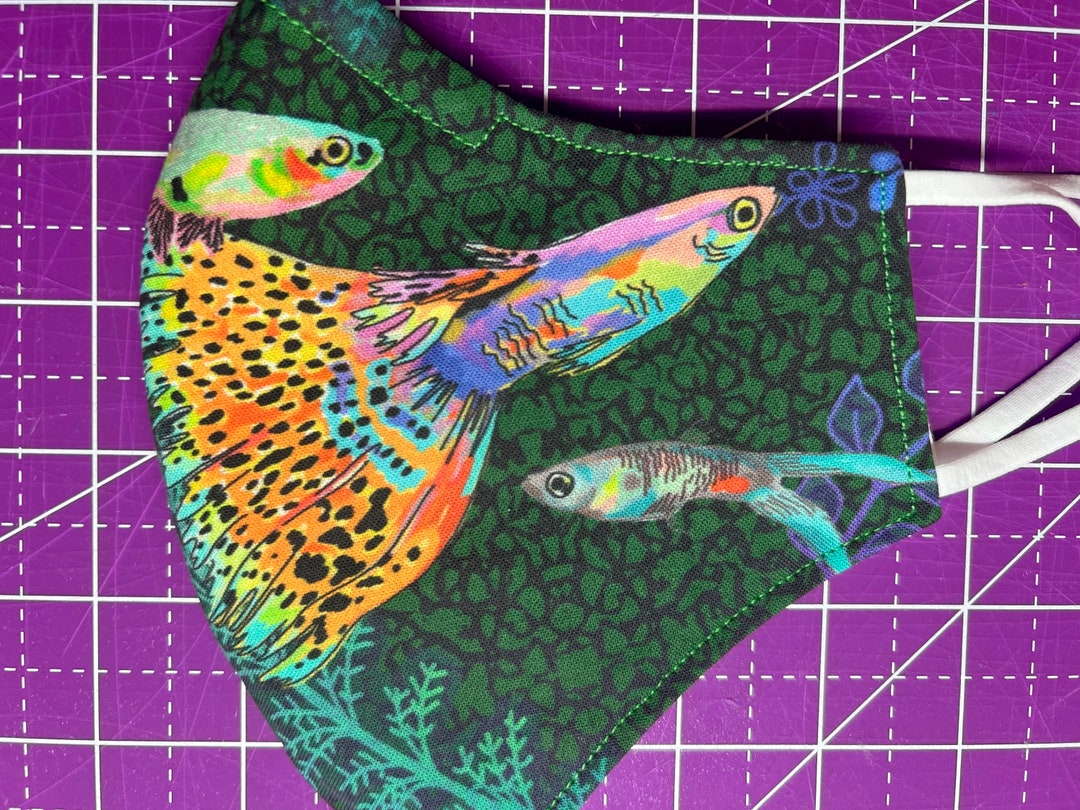 Face Mask Tropical Fish Guppy Endler - Etsy