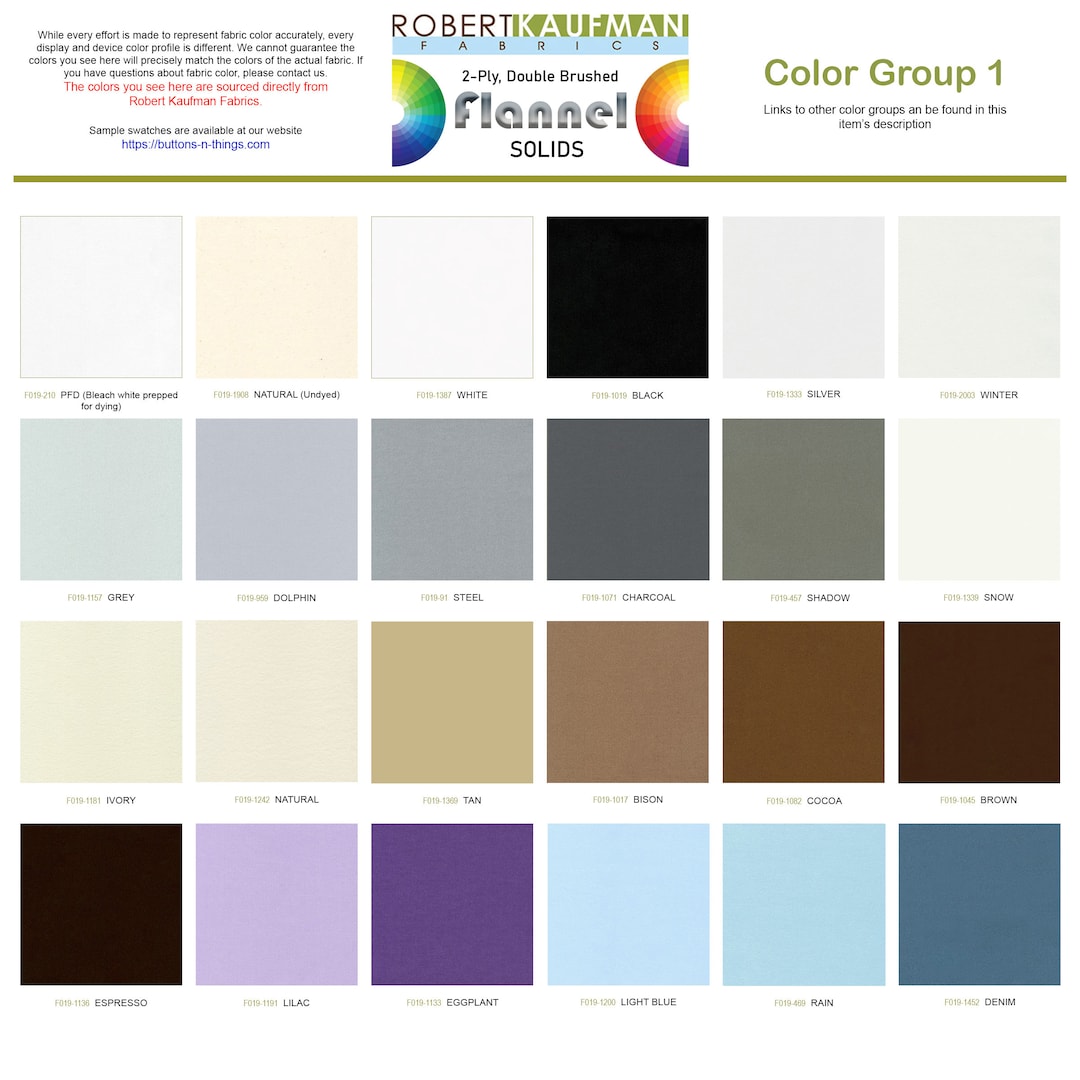 Robert Kaufman FLANNEL Solids 2-ply Double Brushed Color - Etsy